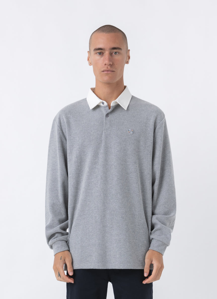 Badge Rib Rugby Grey Melange – Barney Cools